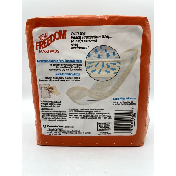 Kotex | Bath & Body | Vintage Kotex Freedom Maxi Pads 24 Ct 982 With ...